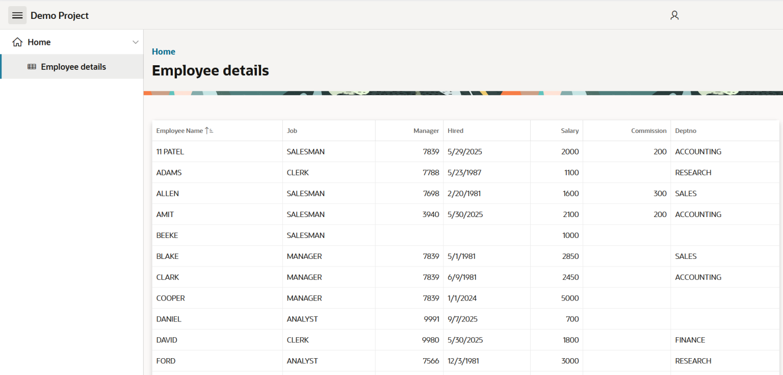 Creating a Classic Report Using the Create Page Wizard and Show Its Region Content Dynamically ...