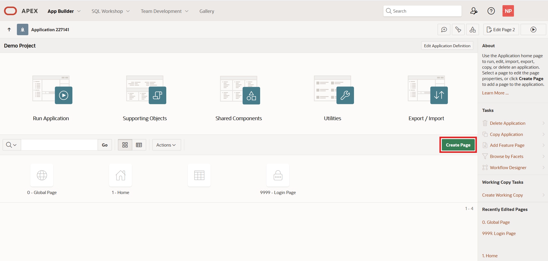 Creating a Classic Report Using the Create Page Wizard and Show Its Region Content Dynamically ...