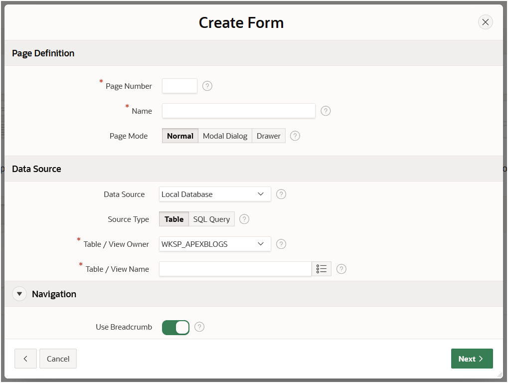 Creating A Form In Oracle Apex From A Database Table Apexpert Consulting Llp Oracle Apex And