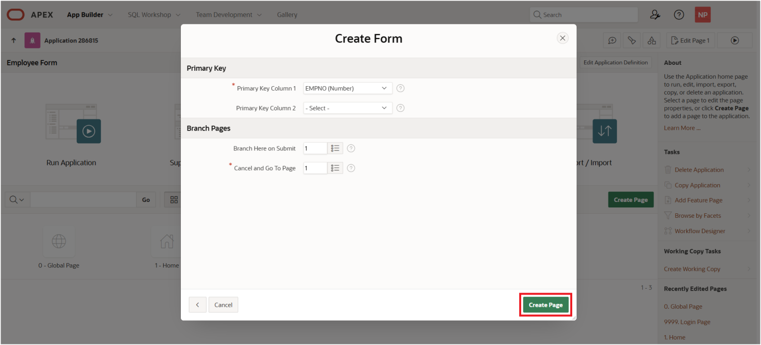 Creating A Form In Oracle Apex From A Database Table Apexpert Consulting Llp Oracle Apex And