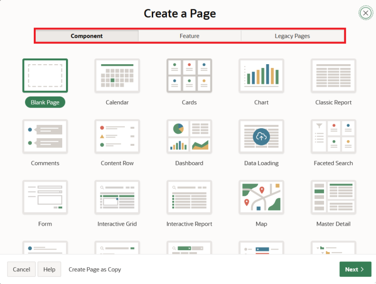 Creating a Classic Report Using the Create Page Wizard and Show Its Region Content Dynamically ...