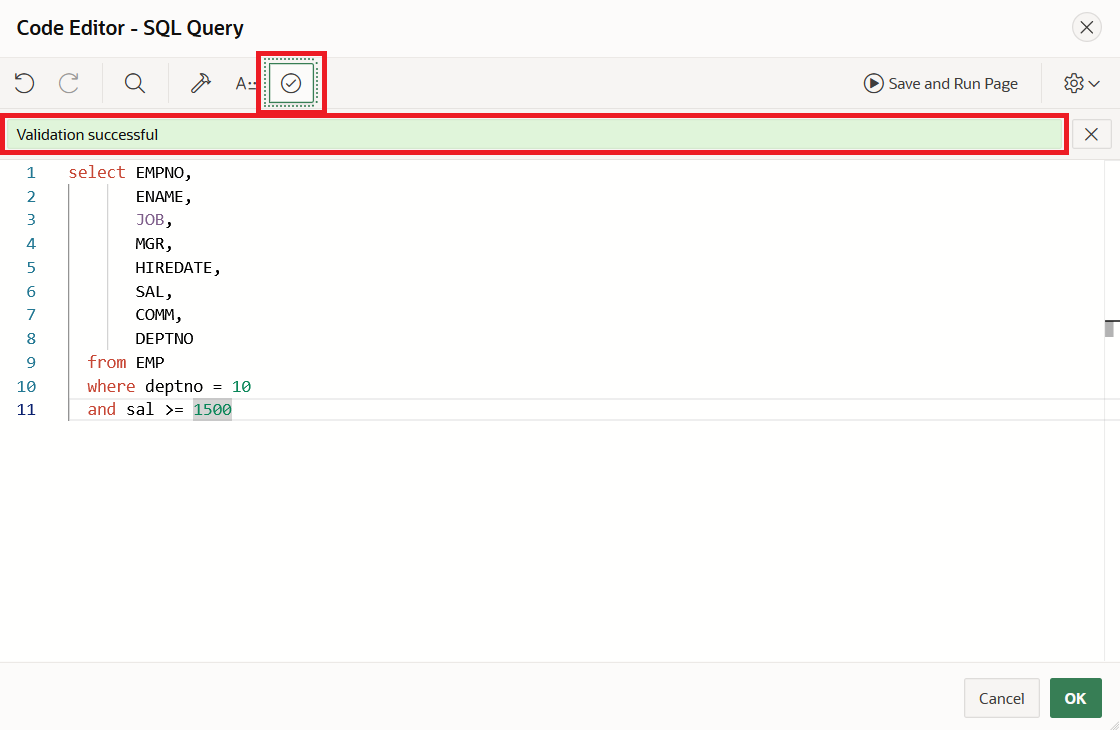 Creating a Classic Report Using the Create Page Wizard and Show Its Region Content Dynamically ...