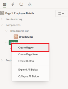 Creating a Classic Report Using the Create Page Wizard and Show Its Region Content Dynamically ...