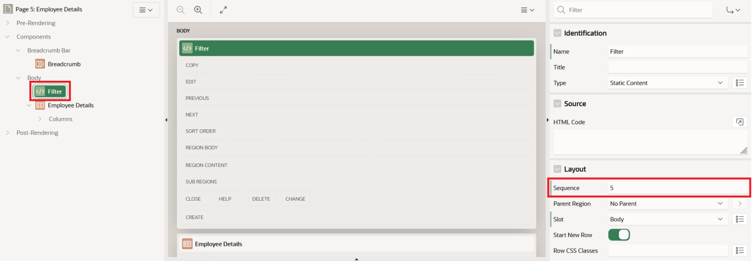 Creating a Classic Report Using the Create Page Wizard and Show Its Region Content Dynamically ...