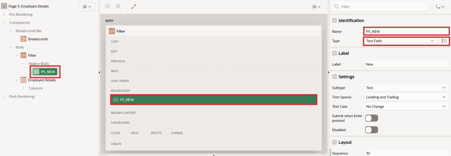 Creating a Classic Report Using the Create Page Wizard and Show Its Region Content Dynamically ...
